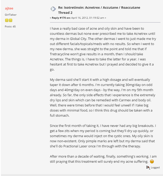 Acnetrex 10mg/20mg Cream Isotretinoin Reviews: Not a Great Price for ...