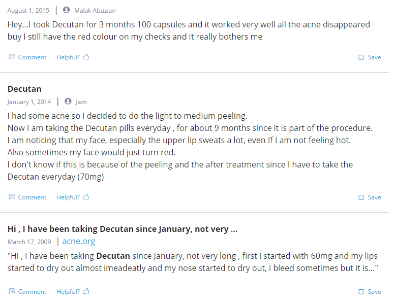 Decutan 10mg/20mg Pills Isotretinoin Reviews: Side Effects Is the Price ...